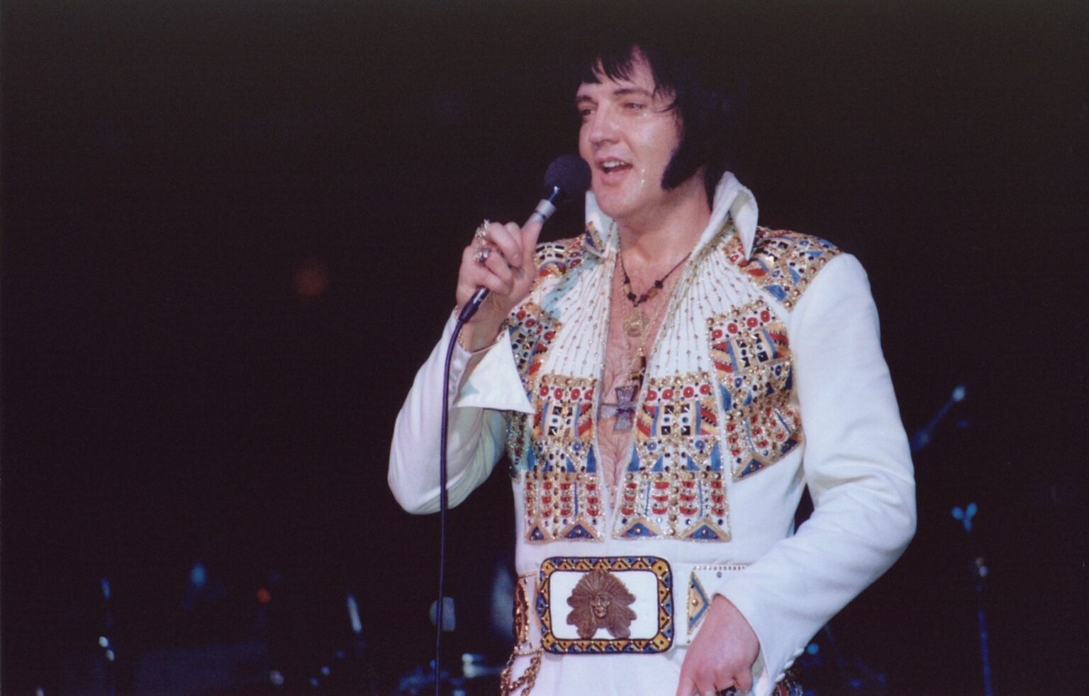 Elvis Egyptian Suit aka Inca Gold Leaf Jumpsuit. – Elvis Presley