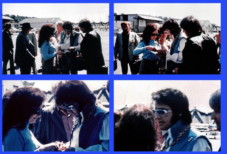 Elvis with fans at the airport in 1974 – Elvis Presley